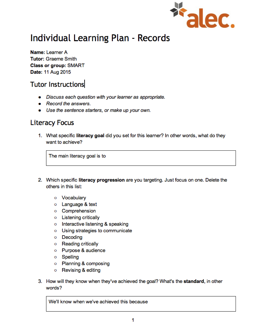 Revisiting Literacy and Numeracy Focused Individual learning Plans ...